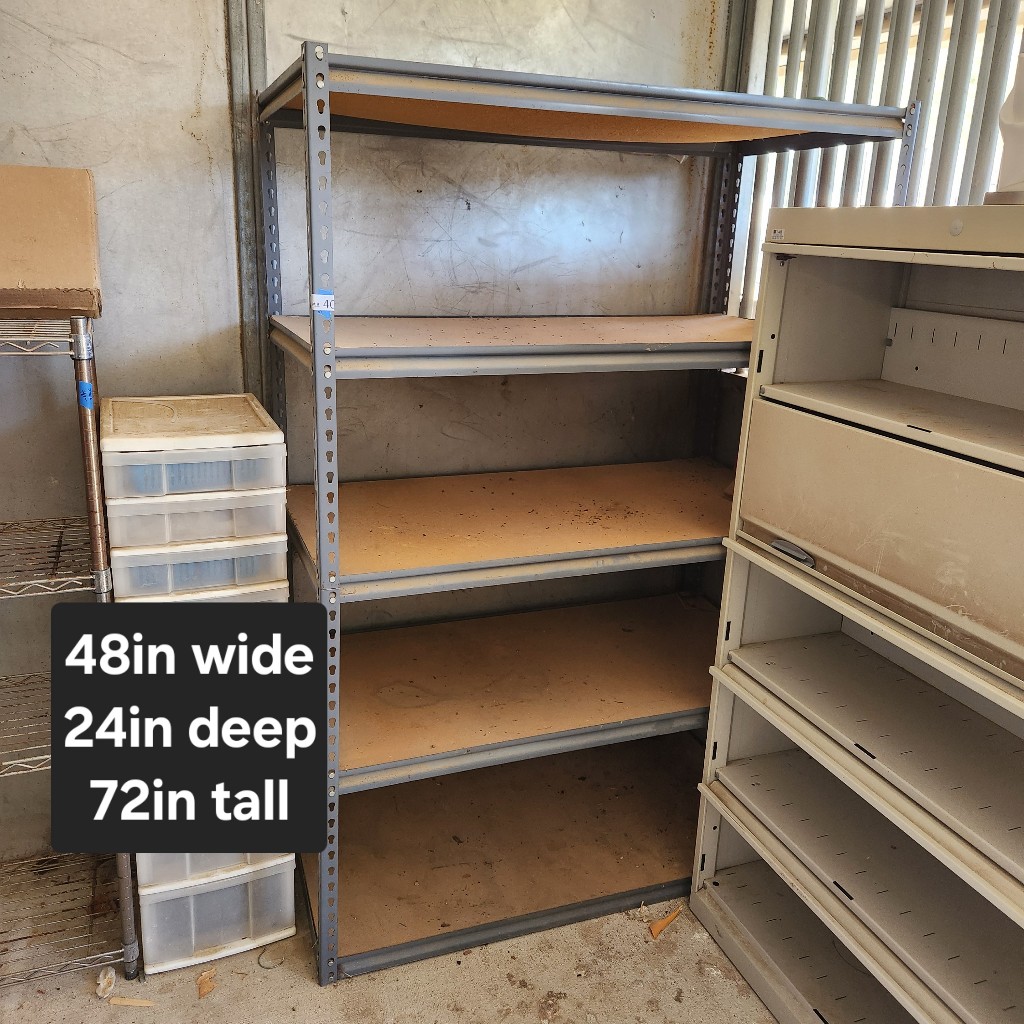 z40- Great Shelving Unit 6ft tall - Leftover Treasures
