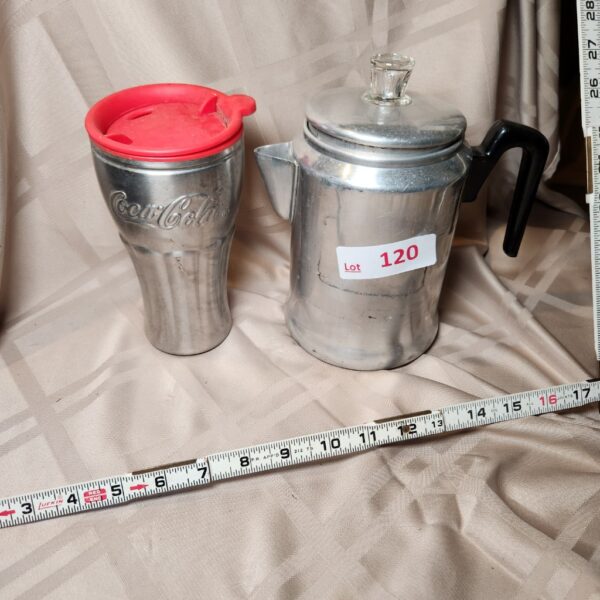 v120- Coca Cola Thermos, coffee pot - Leftover Treasures