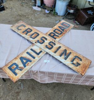 a312- Early 1900s Railroad Crossing Cast Iron Signs. Original 40lbs ...
