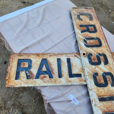 a312- Early 1900s Railroad Crossing Cast Iron Signs. Original 40lbs ...
