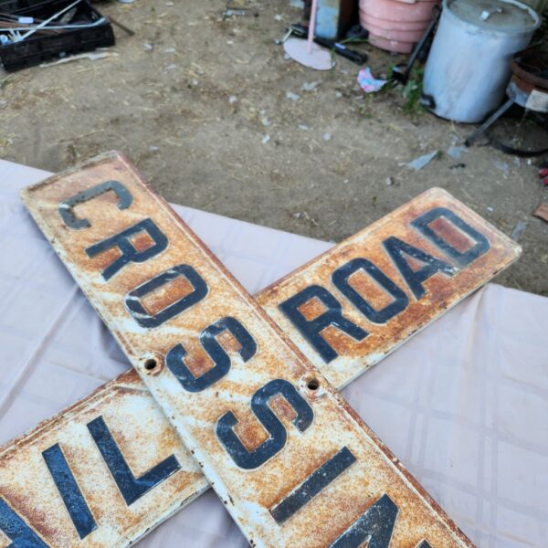 a312- Early 1900s Railroad Crossing Cast Iron Signs. Original 40lbs ...