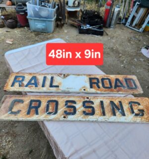 a312- Early 1900s Railroad Crossing Cast Iron Signs. Original 40lbs ...