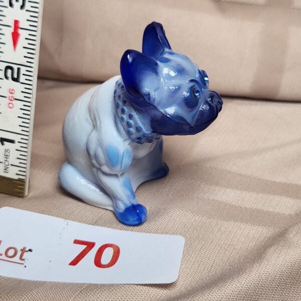 b70- Westmoreland Glass French Bulldog figurine, made of cobalt blue ...