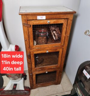 f92- Vintage wire front cabinet - Leftover Treasures