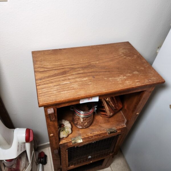 f92- Vintage wire front cabinet - Leftover Treasures