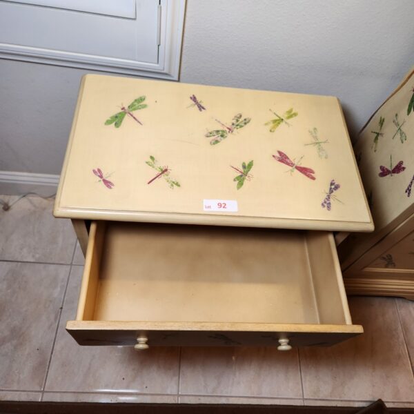 a92- 3 Drawer dresser w/ butterfly decals - Leftover Treasures