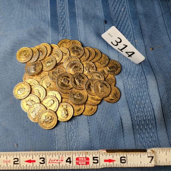 c314- pile o gold paperweight - Leftover Treasures