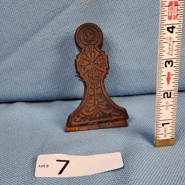 e7- antique Victorian cast iron letter clip - Leftover Treasures