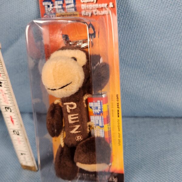 e73- PEZ Safari Babies Monkey Keychain Dispenser - Leftover Treasures